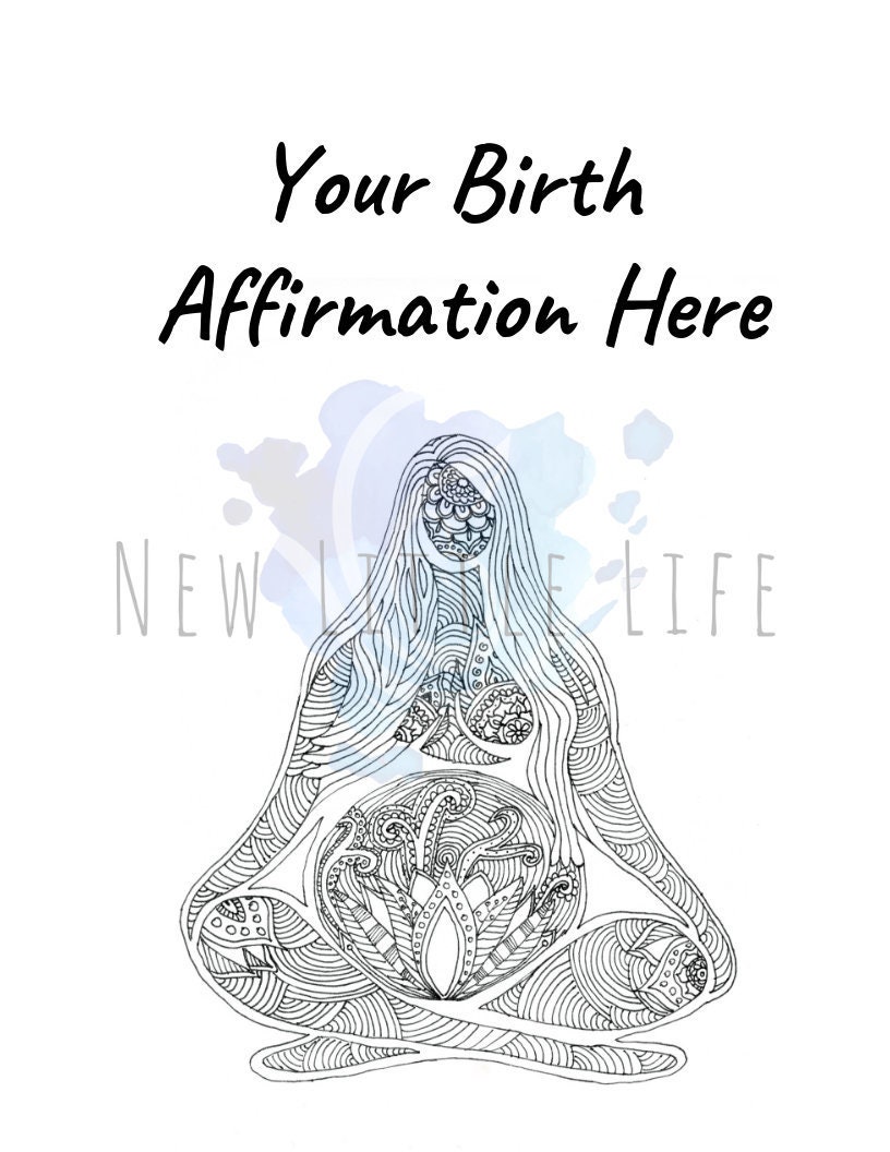 Pregnancy Coloring Page - DIGITAL DOWNLOAD - Birth Art, Adult Coloring ...