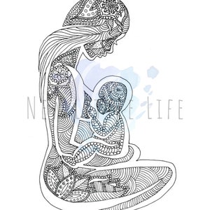 Breastfeeding Coloring Page - DIGITAL DOWNLOAD - Birth Art, Adult ...