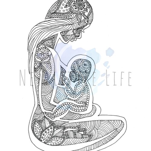 Breastfeeding Coloring Page DIGITAL DOWNLOAD Birth Art - Etsy