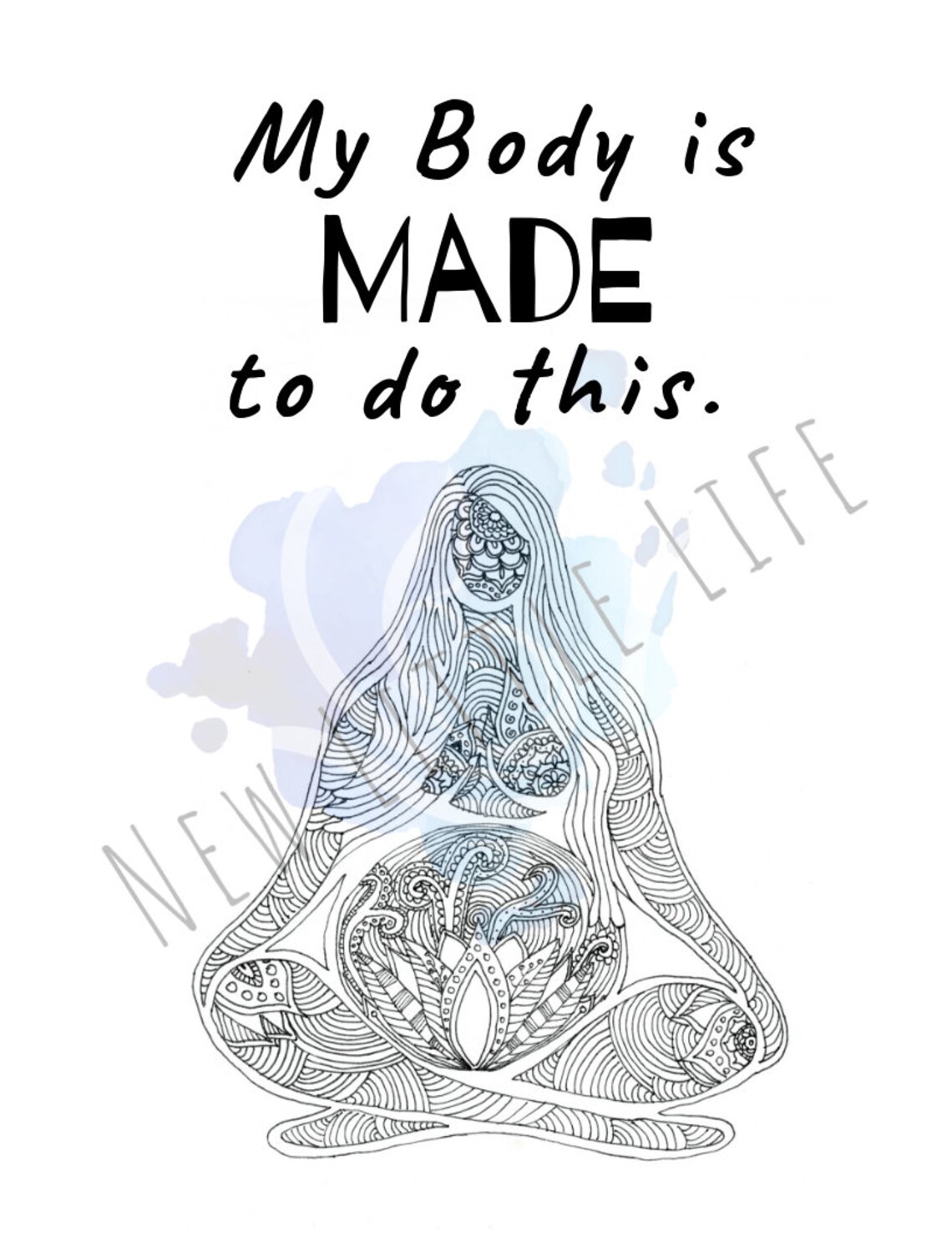 Pregnancy Coloring Page DIGITAL DOWNLOAD Birth Art Adult - Etsy