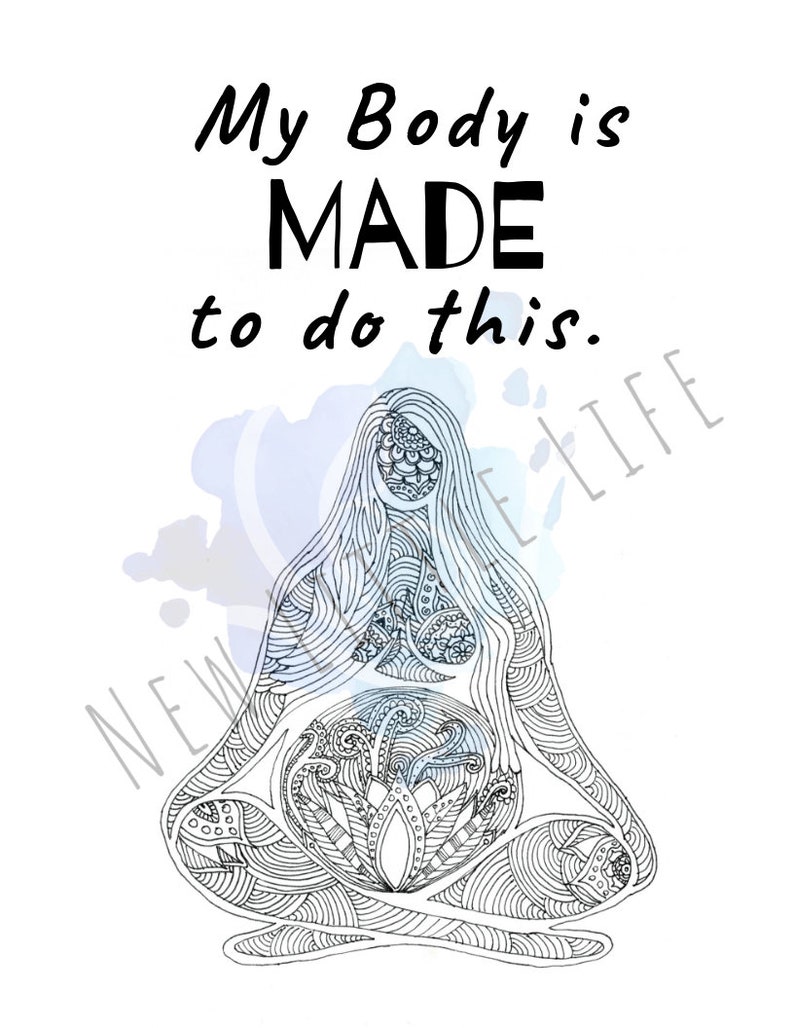 Pregnancy Coloring Page - DIGITAL DOWNLOAD - Birth Art, Adult Coloring ...