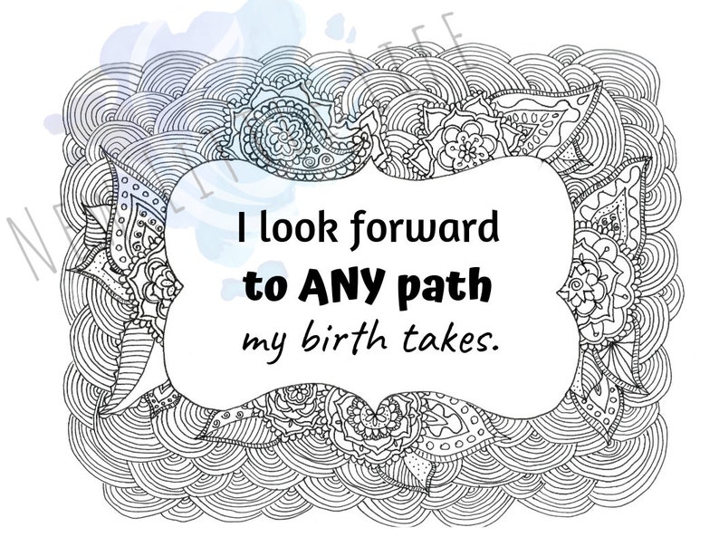 Birth Affirmation Coloring Page - DIGITAL DOWNLOAD - Adult Coloring ...