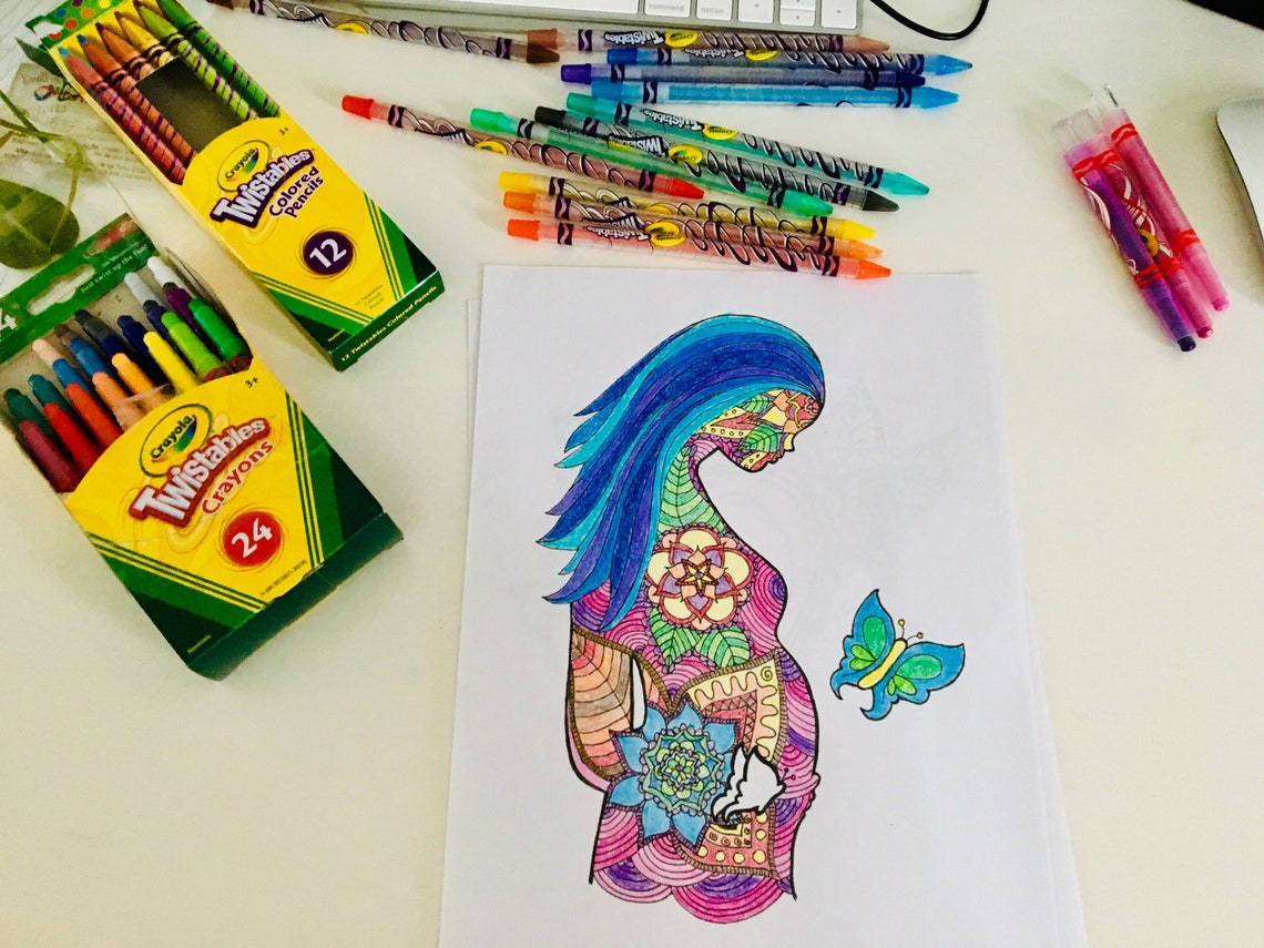 Miscarriage Coloring Page - DIGITAL DOWNLOAD - Pregnancy Loss, Adult ...