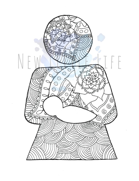 Caregiver Coloring Page DIGITAL DOWNLOAD Adult Coloring | Etsy