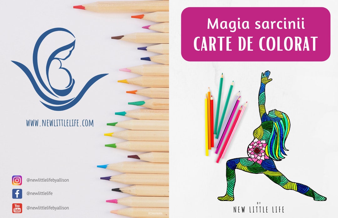 ROMANIAN Birth Affirmation Coloring Book - DIGITAL DOWNLOAD - Romanian ...
