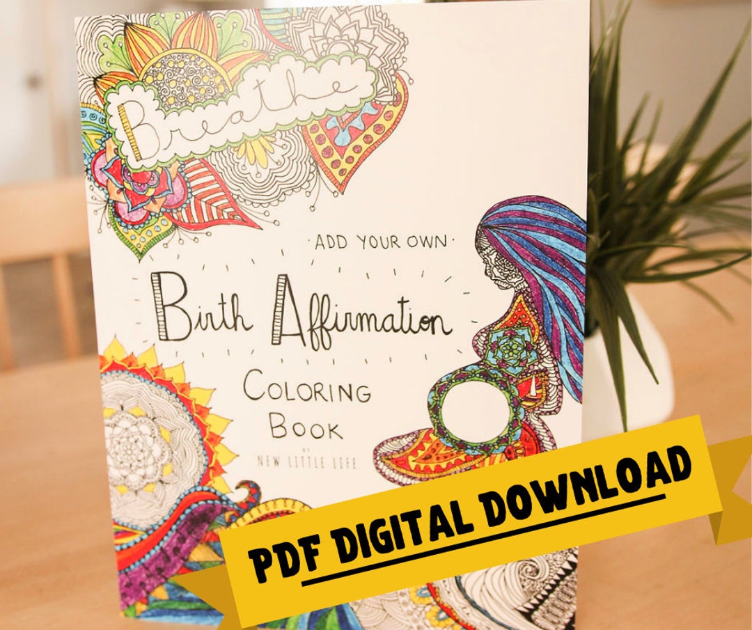 Pregnancy Coloring Book - DIGITAL DOWNLOAD - Adult Coloring, Birth ...