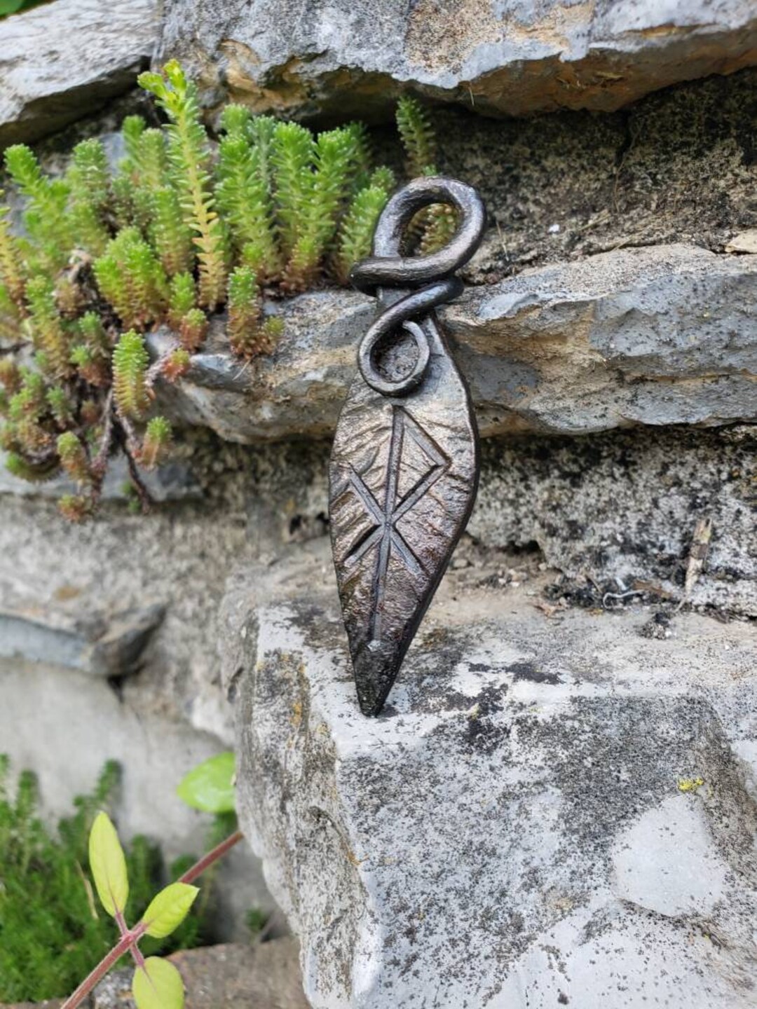 Bindrune Pendant - Good Luck, Joy - Hand Forged, Viking, Asatru - Etsy