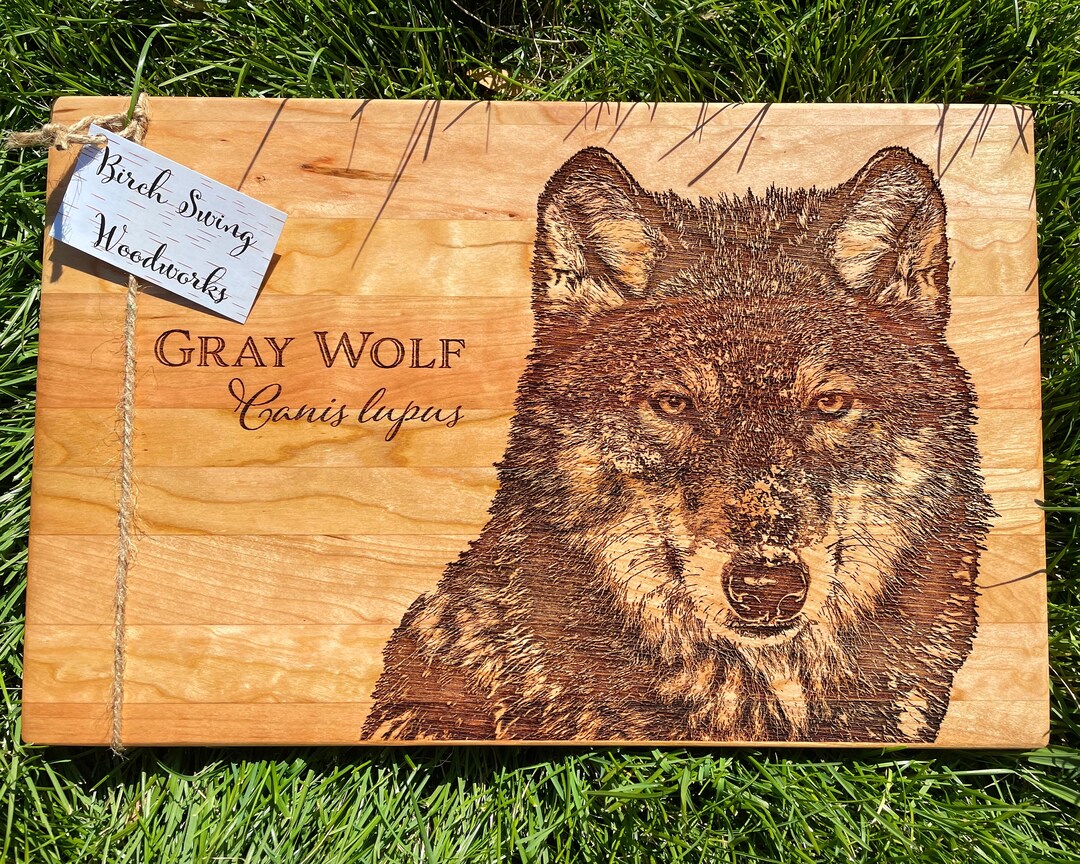 Gray Wolf Cutting Board/serving Tray/trivet/ Wildlife Gift/ - Etsy