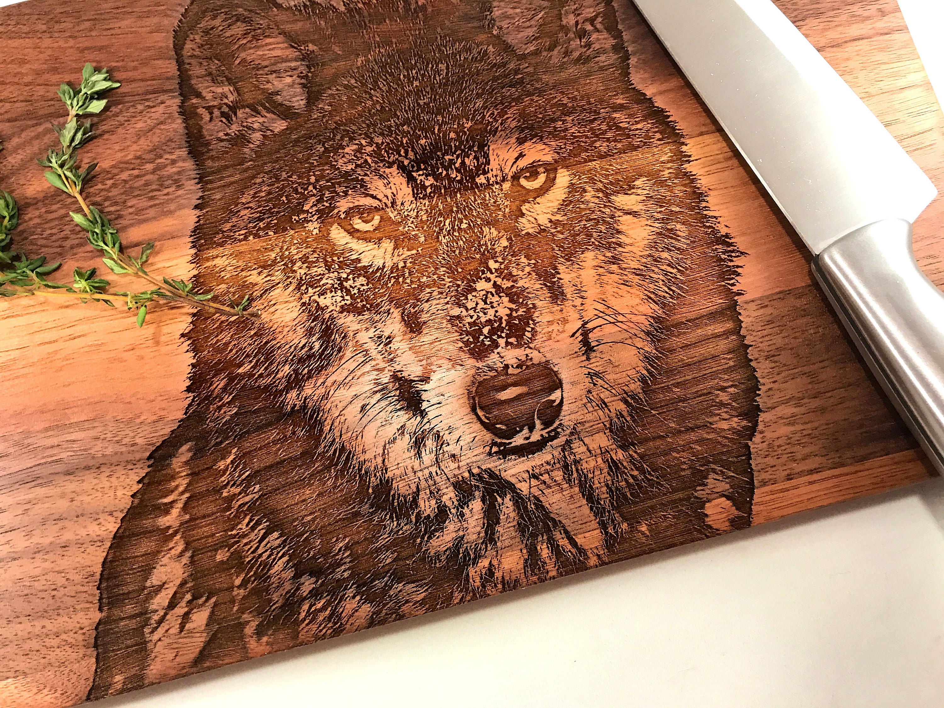 Gray Wolf Cutting Board/Serving Tray/Trivet/ Wildlife Gift/ | Etsy