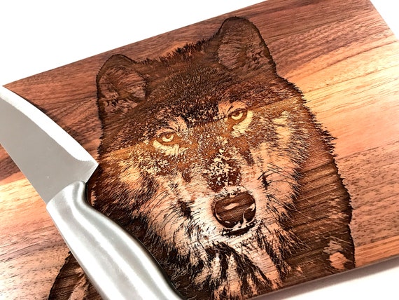 Gray Wolf Cutting Board/serving Tray/trivet/ Wildlife Gift/ | Etsy