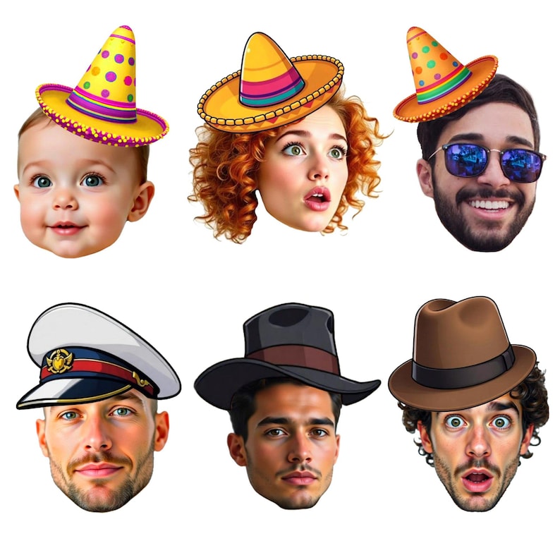 Custom Face Cupcake Toppers, Personalized Cupcake Toppers, Head on a ...