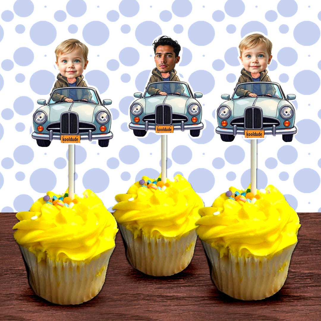 Custom Face Cupcake Toppers, Personalized Cupcake Toppers, Head on a ...