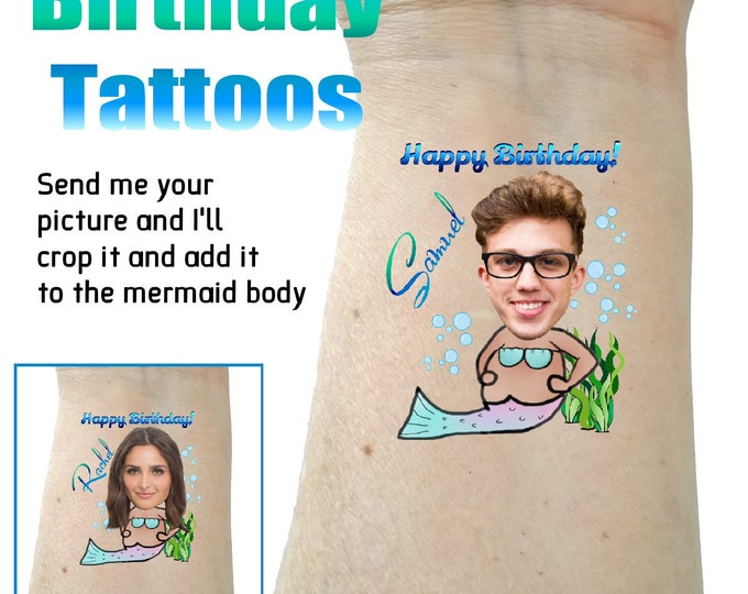 Birthday Party Tattoos Birthday Tattoo Happy Birthday Tattoo - Etsy