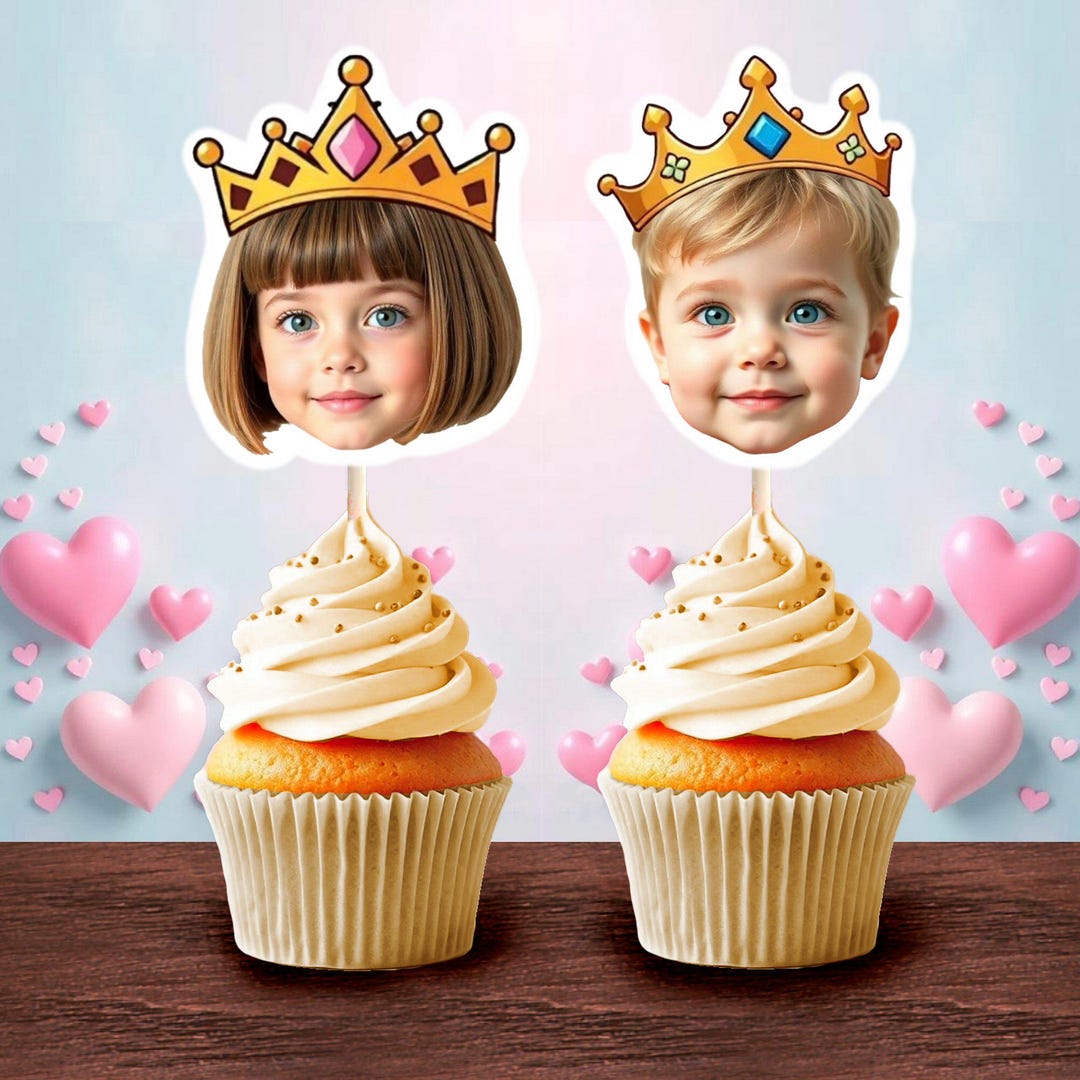 Custom Face Cupcake Toppers, Personalized Cupcake Toppers Head on a ...