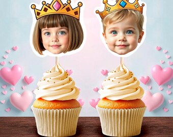 Custom Face Cupcake Toppers, Personalized Cupcake Toppers, Head on a ...