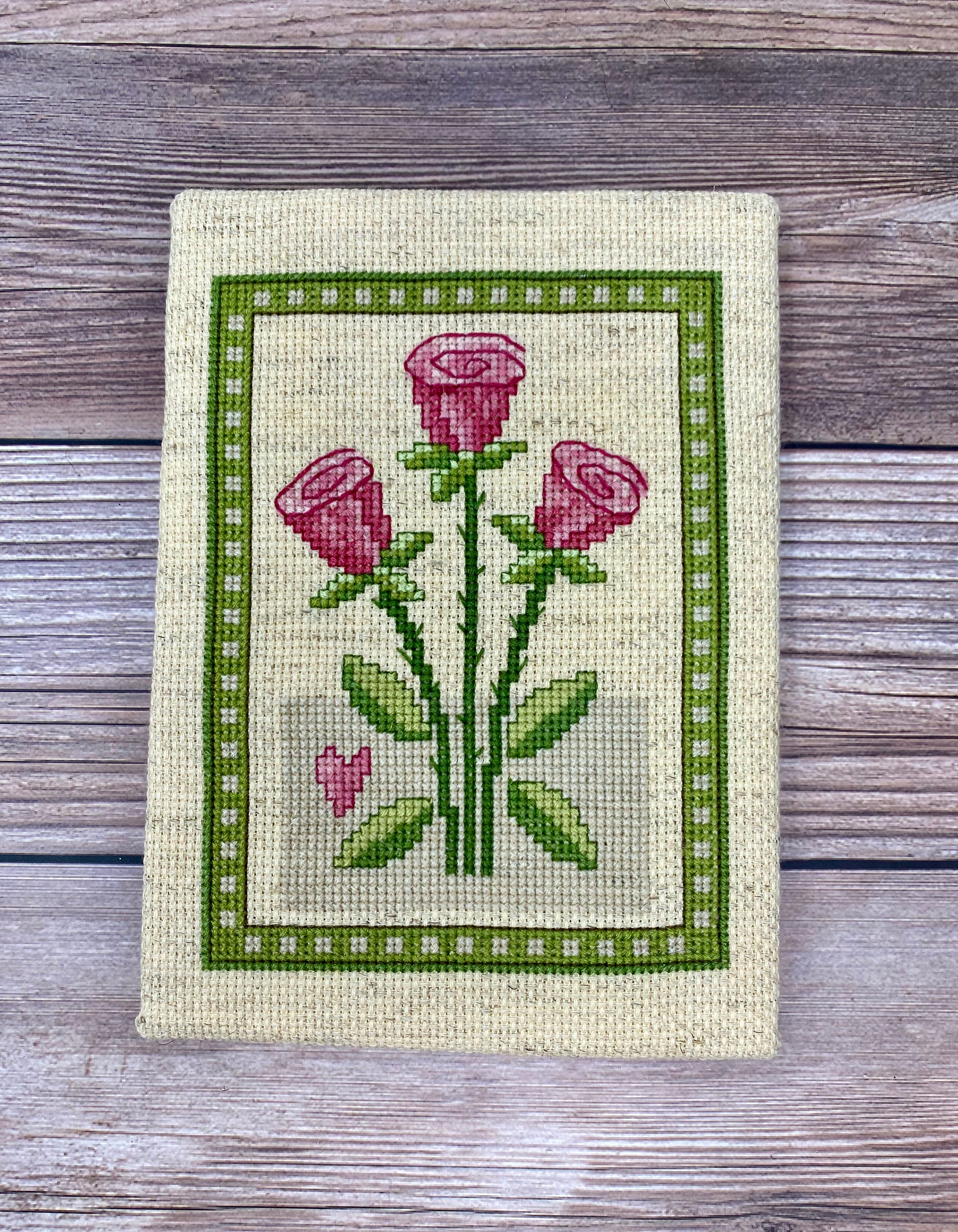 Bedding Home & Living Finished completed Cross Stitch Roses Flat Sheets ...