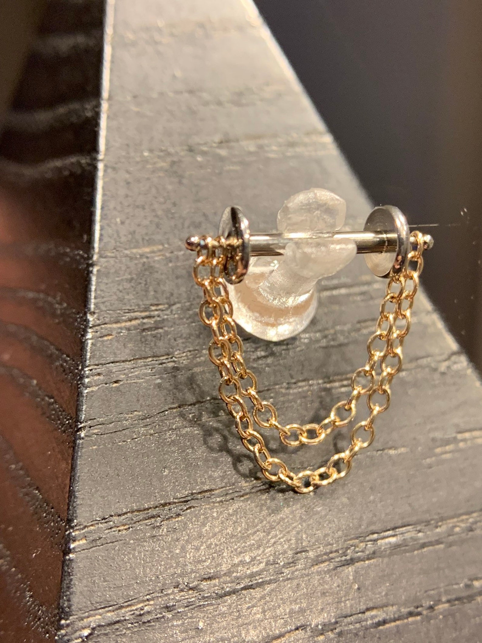 14k Gold Threadless End Septum Chain 14g 5/16" - Etsy