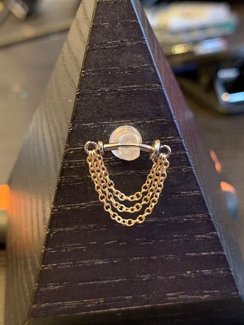 14k Gold Threadless End Septum Chain 16g 5/16 - Etsy