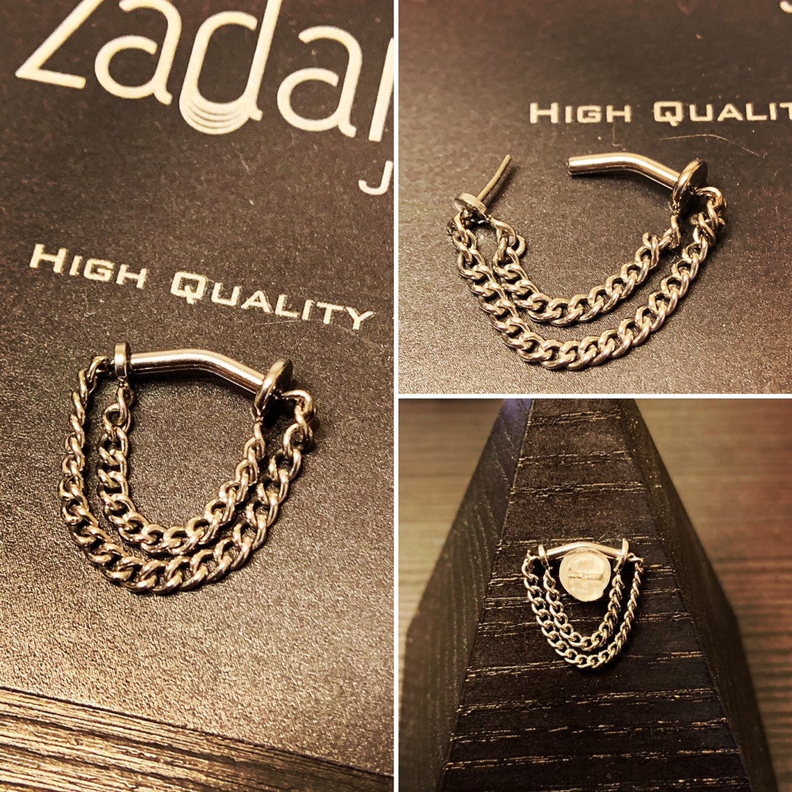 Titanium Threadless End Septum Chain 16g 5/16 - Etsy