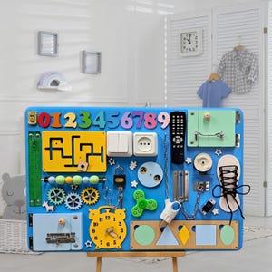 Toddler Wooden Montessori Activity Board, Personalized Custom Busy ...