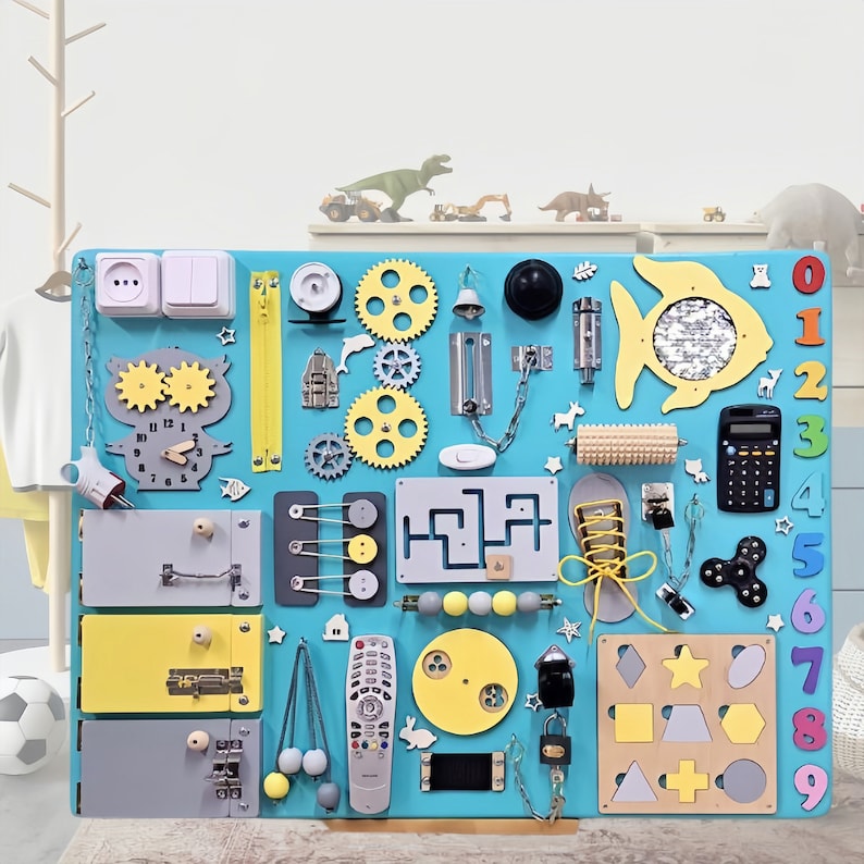 Montessori Busy Board: Sensory Activity, First Birthday Gift - Etsy