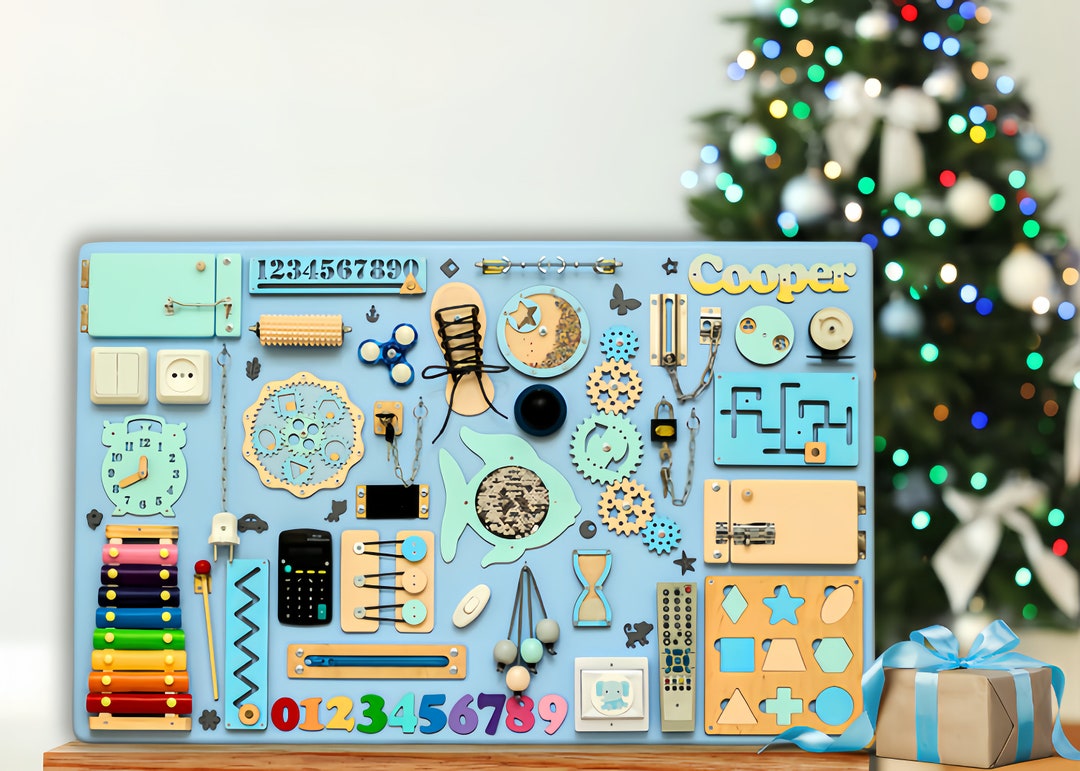 SALE! Personalized Busy Board - Unique Baby Gift and Sensory Activity ...