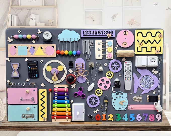 LARGE Busy Board Montessori, Busy Board for 1 Year Old, Personalized ...