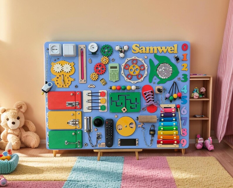 Personalized Christmas Busy Board: Toddler Sensory Activity Toy - Etsy