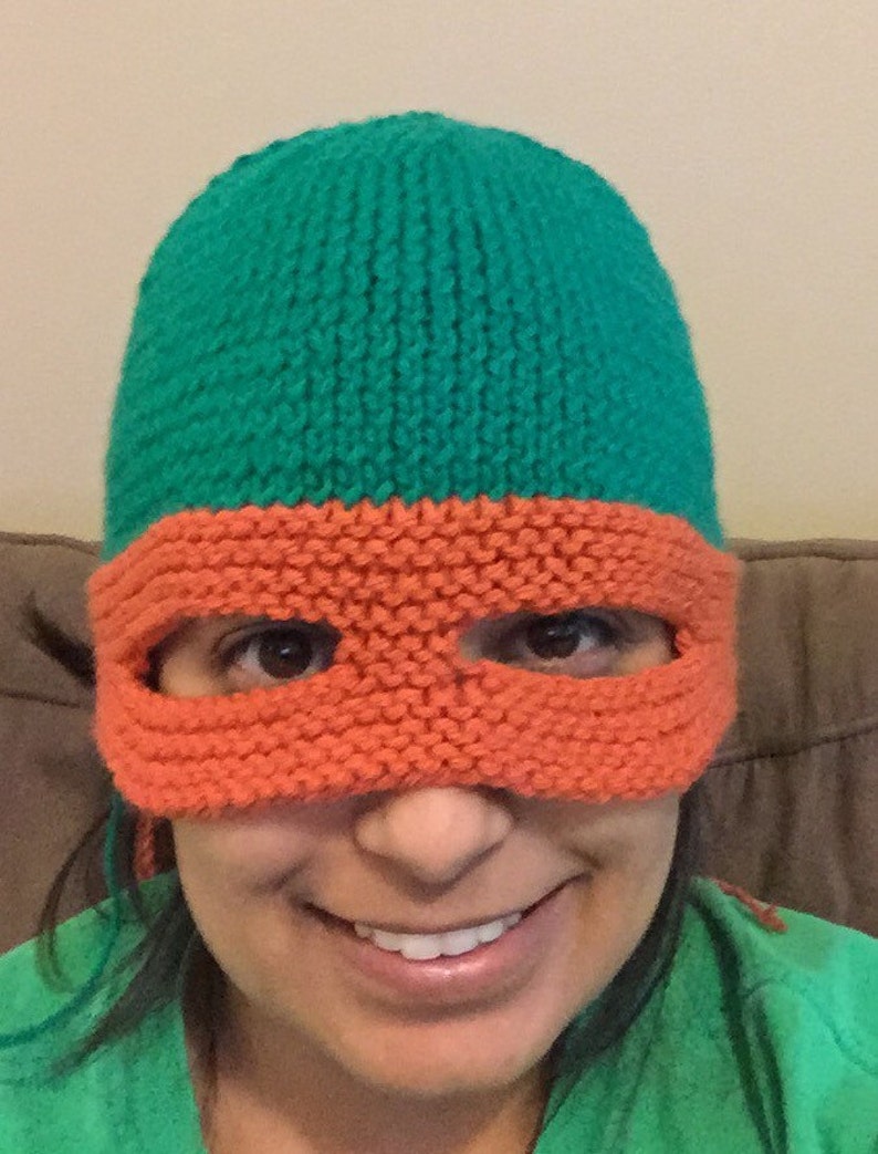 Knitting Pattern: Teenage Mutant Ninja Turtle Hat Adult Size - Etsy
