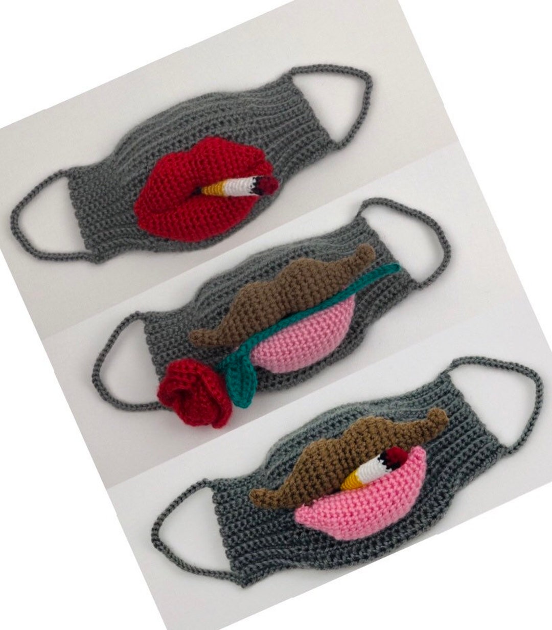 Crochet Mask Pattern: Funny Lips Design (PDF Pattern) - Etsy