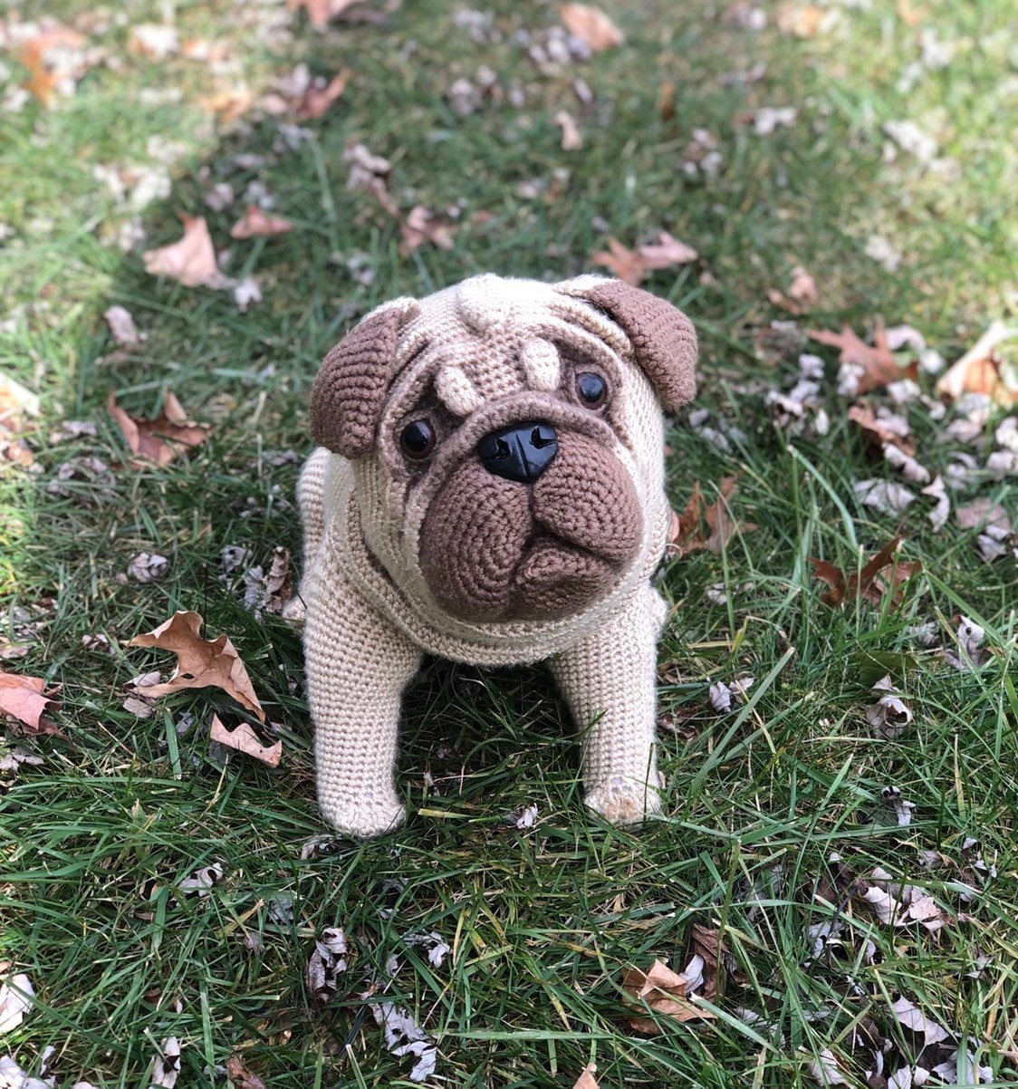 Pug Dog Crochet Pattern Crochet Puppy Dog Crochet Pattern - Etsy