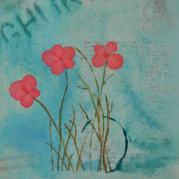 Flower Mixed Media - Etsy