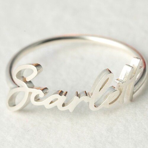 Skinny Stackable Ring Custom Name Ring Sterling Silver | Etsy