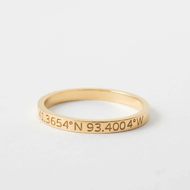 Coordinates Ring - Etsy