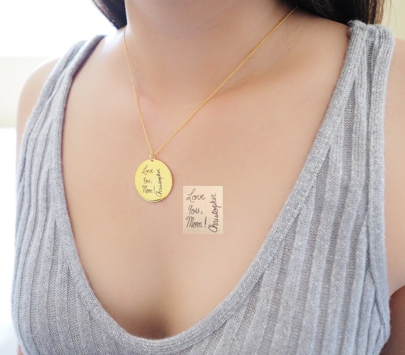 Handprint Disc Necklace Actual Baby Handprint Disc Necklace | Etsy Handprint Disc Necklace Actual Baby Handprint Disc Necklace | Etsy