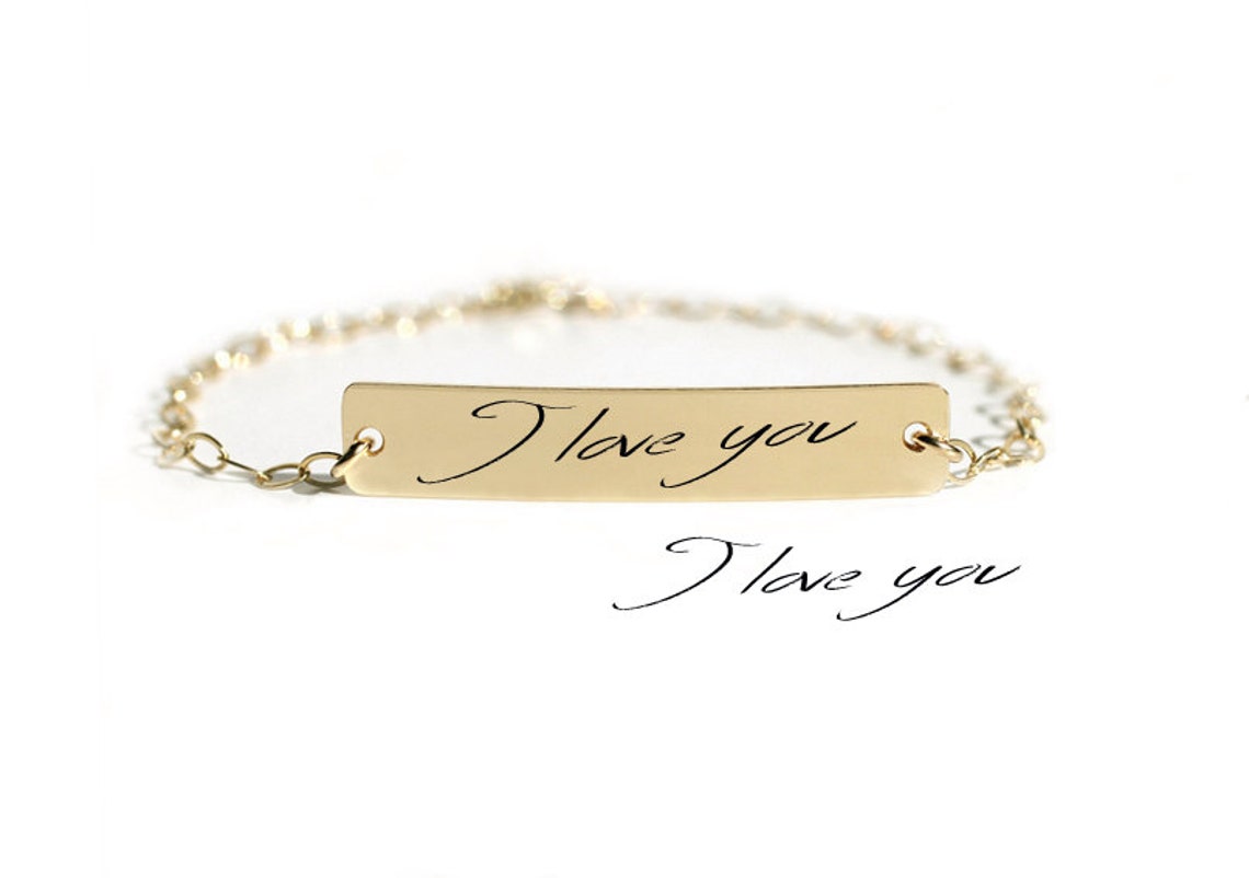 Custom Handwriting Bracelet Actual Handwriting Jewelry - Etsy