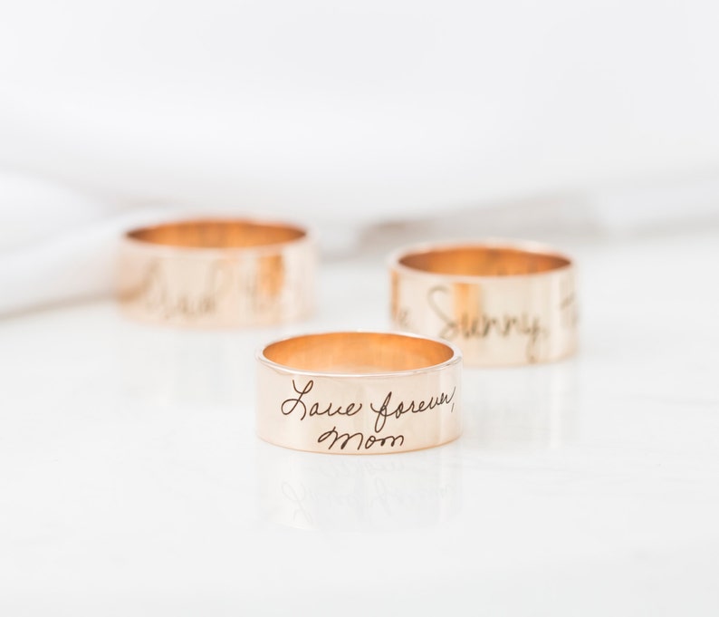 Signature Men Ring Handwriting Men Ring Memorial - Etsy