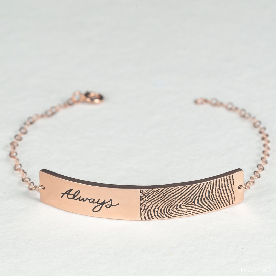 Actual Handwriting Bracelet - Custom Signature Bracelet - Fingerprint ...