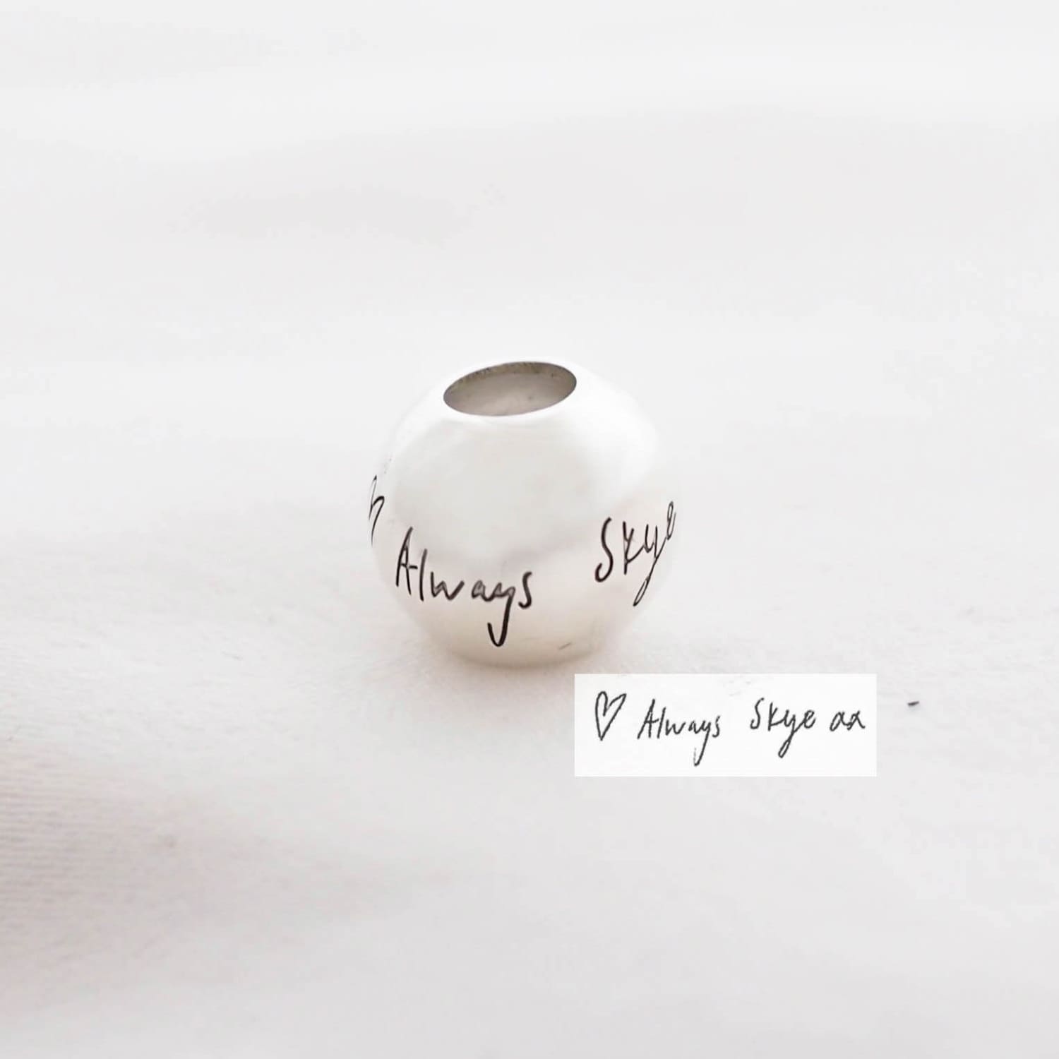 Actual Handwriting Charm Custom Bead Signature Charm in - Etsy