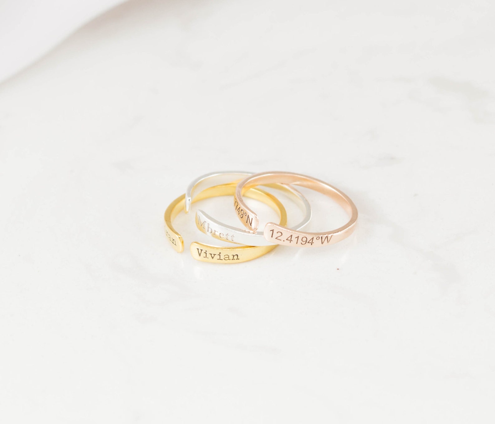 Midi Rings - Children Names Ring - Custom Name Ring - Custom Knuckle ...