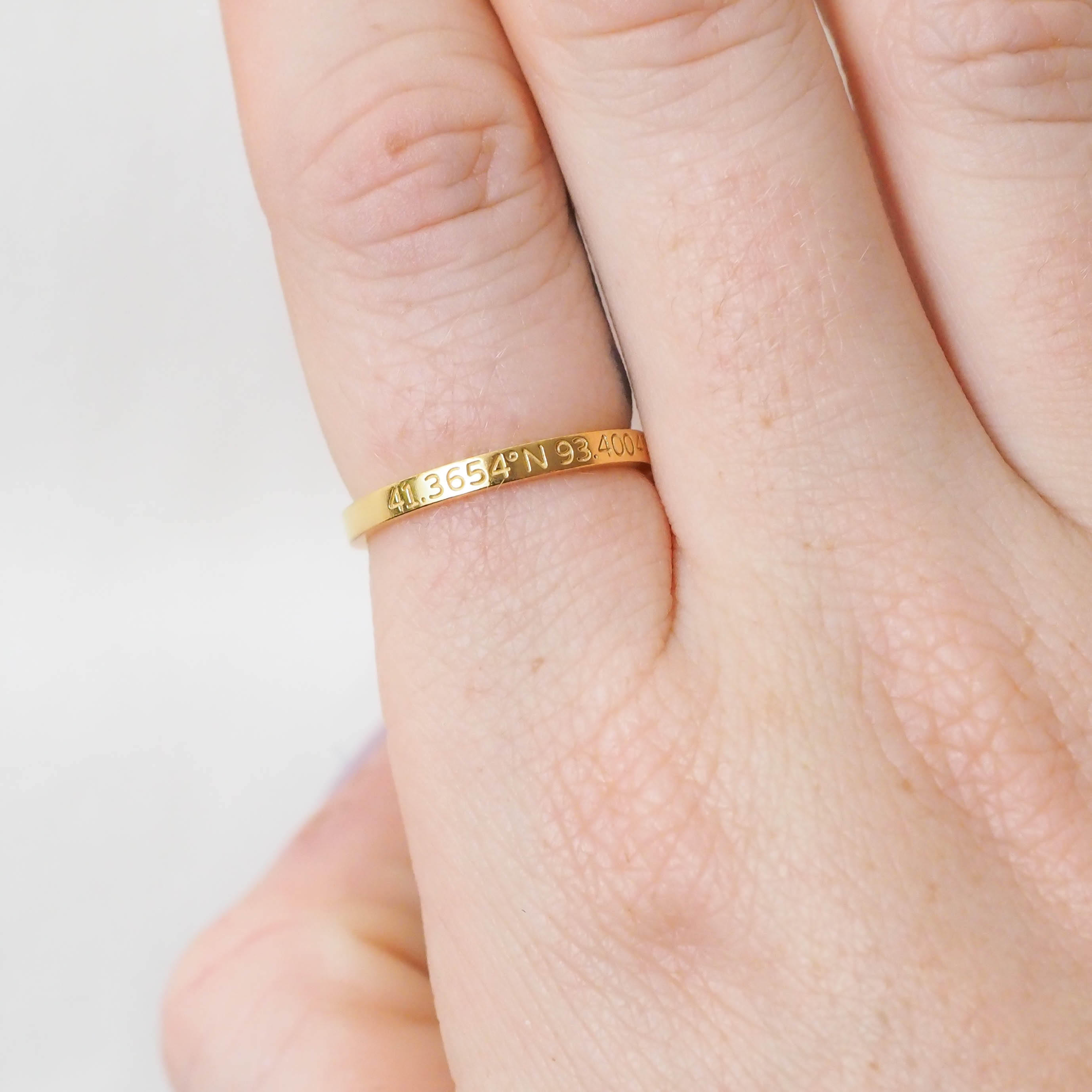Custom Coordinates Ring Latitude Longitude Ring - Etsy