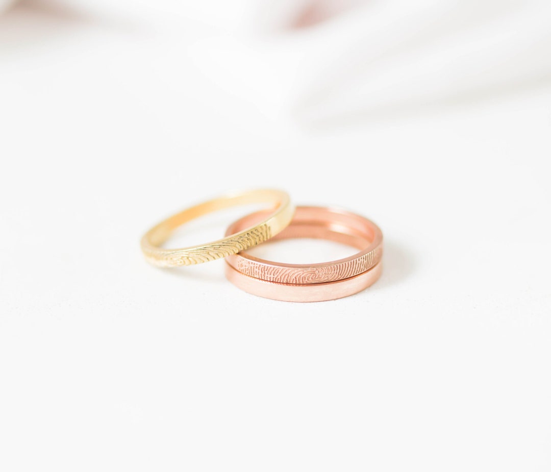 Fingerprint Ring - Skinny Fingerprint Ring - Personalized Fingerprint ...