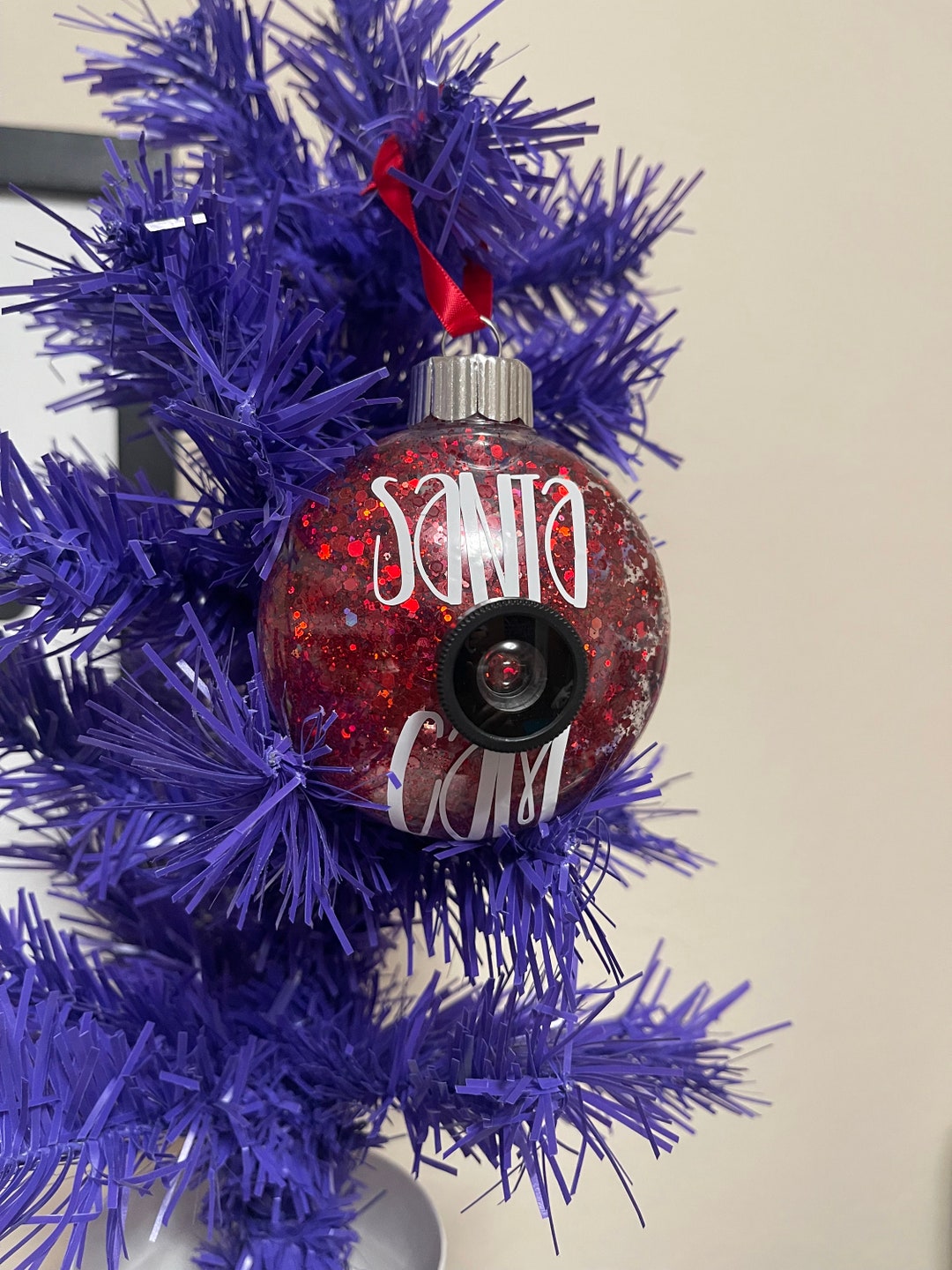 Santa Cam Christmas Ornament, Spy Surveillance Santa Camera Ornament ...