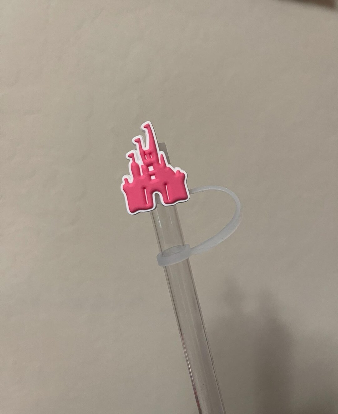 Pink Castle Magical Straw Topper PVC Straw Covers Buddies Straw Charms ...