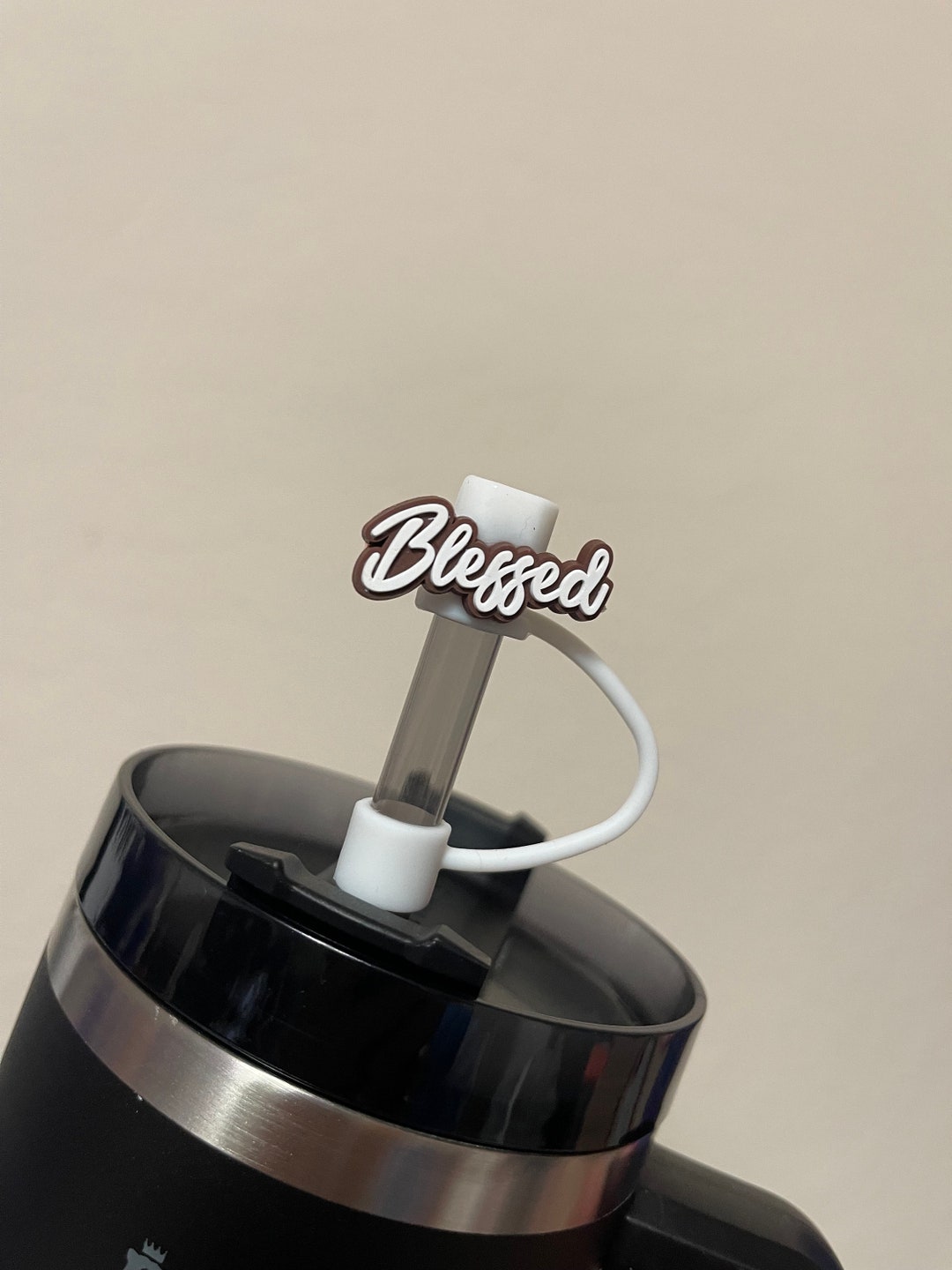 Blessed Straw Topper PVC Straw Covers Buddies Straw Charms Tumbler ...