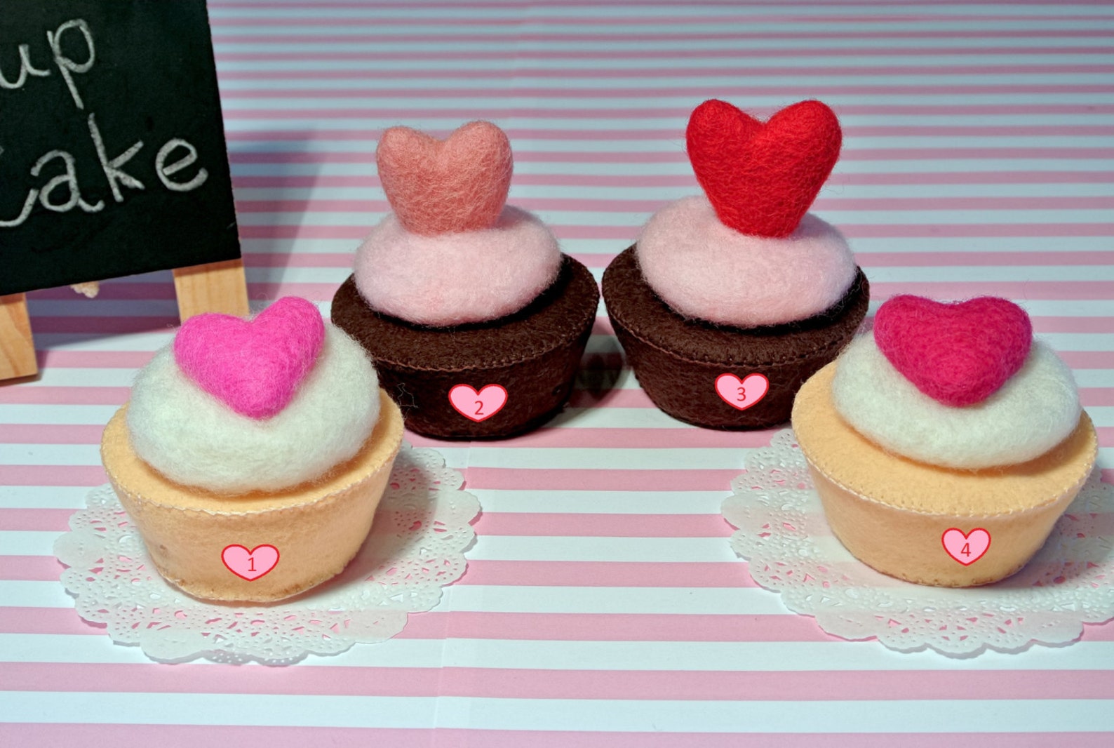 Felt Cupcake Heart Cupcake. Felt Food Felt Cupcake Felt - Etsy