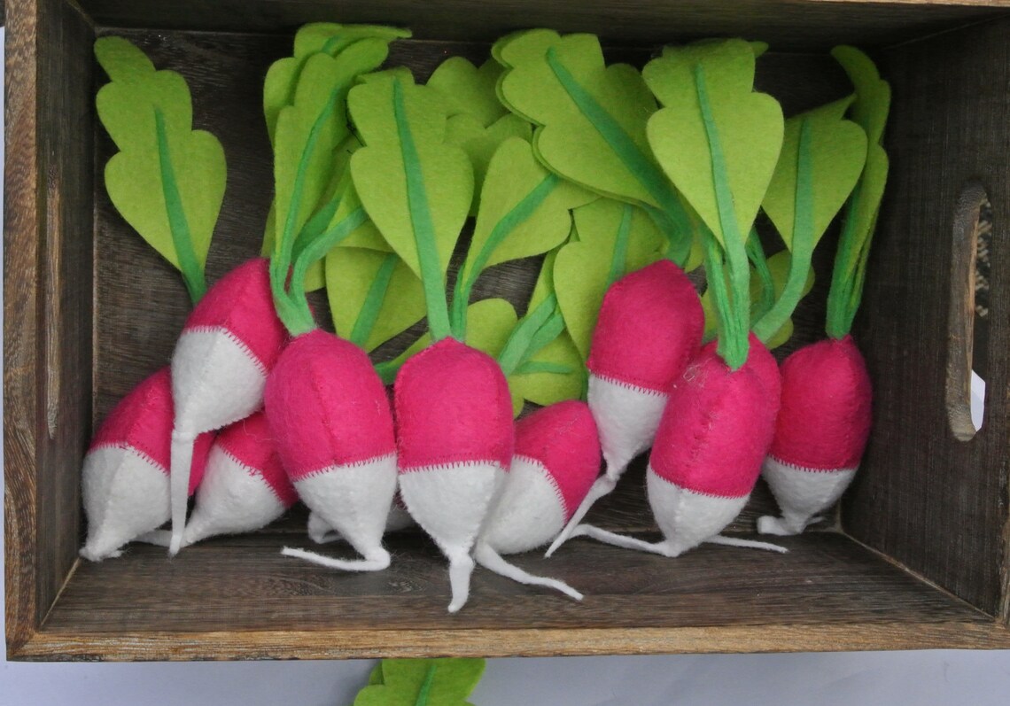 Felt Vegetable Radish, Felt Vegetable, Toy Food, Play Food, Gift for ...
