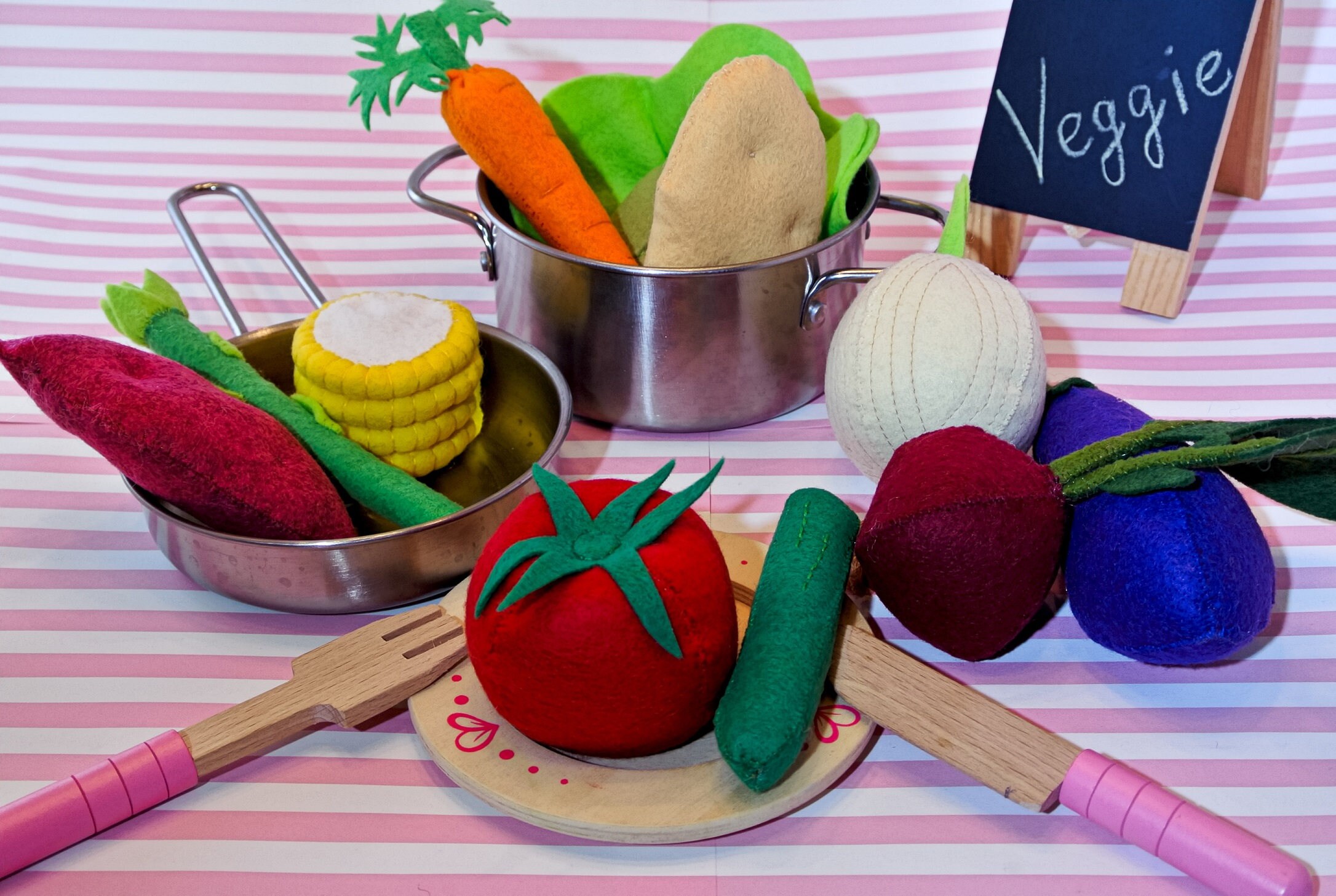 Felt Vegetable Set D. Felt Food, Felt Vegetable, Felt Toys, Toy Food ...