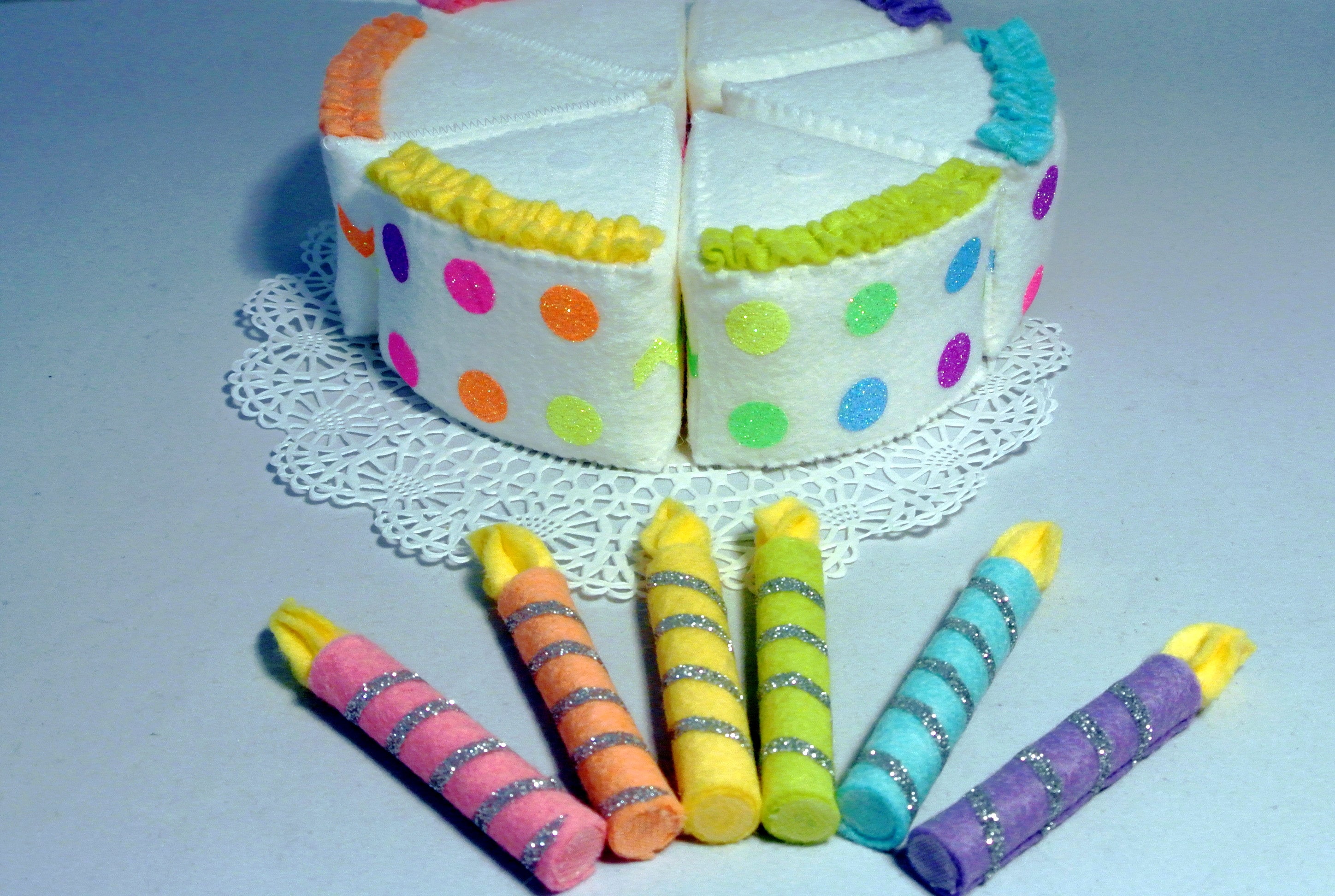 Felt Cake Set Rainbow 6. 6 pcs cake with rainbow icing | Etsy