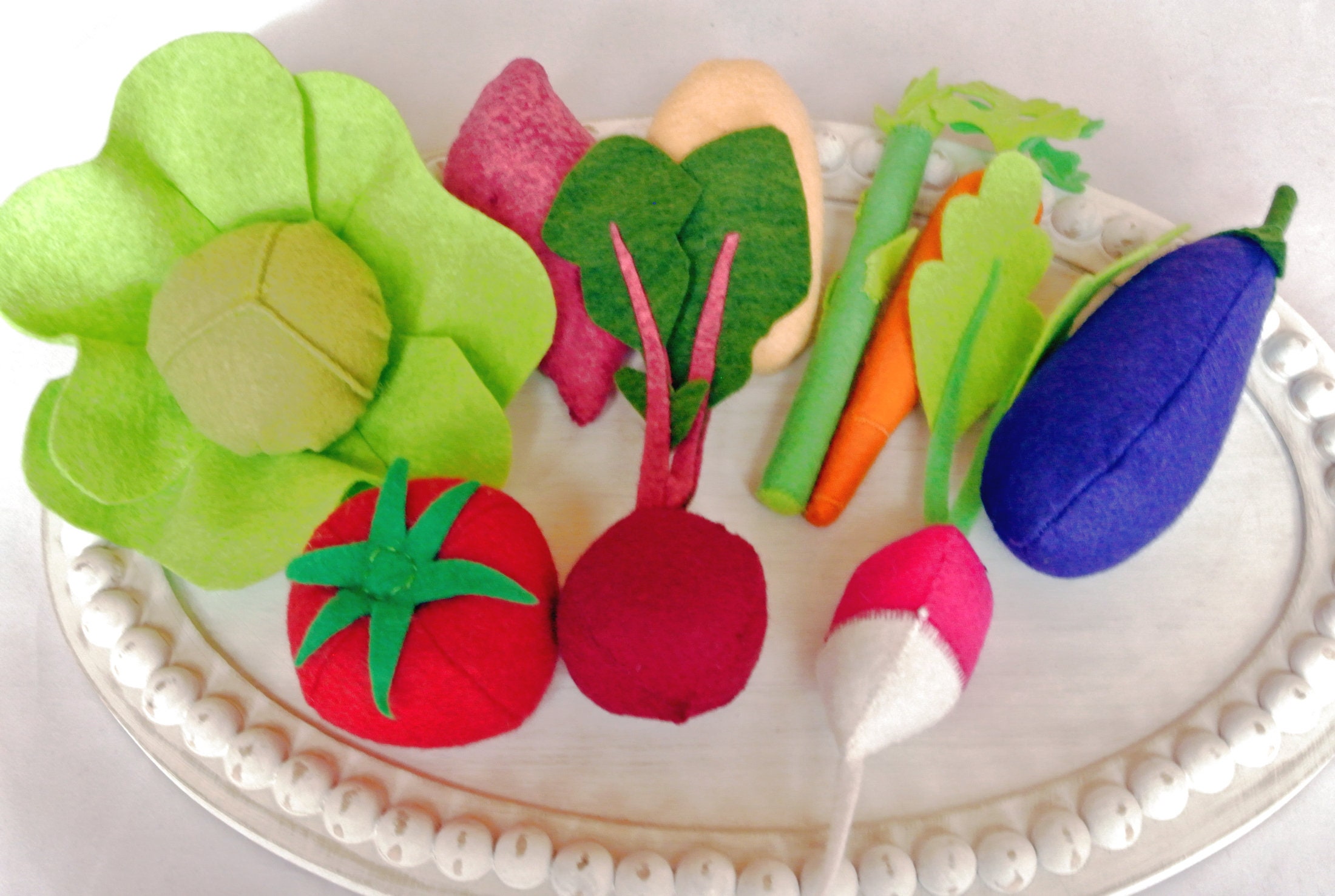 Felt Vegetable Set C-felt Food, Felt Vegetable, Toy Food, Play Food ...